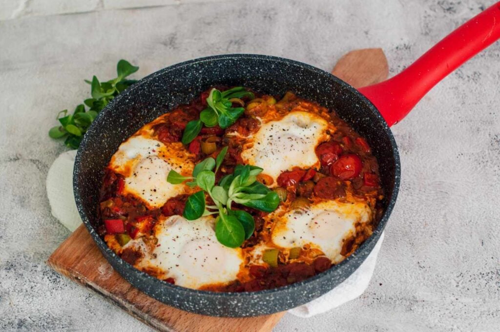 Libyan Shakshouka (Eggs Poached in Tomato Sauce)