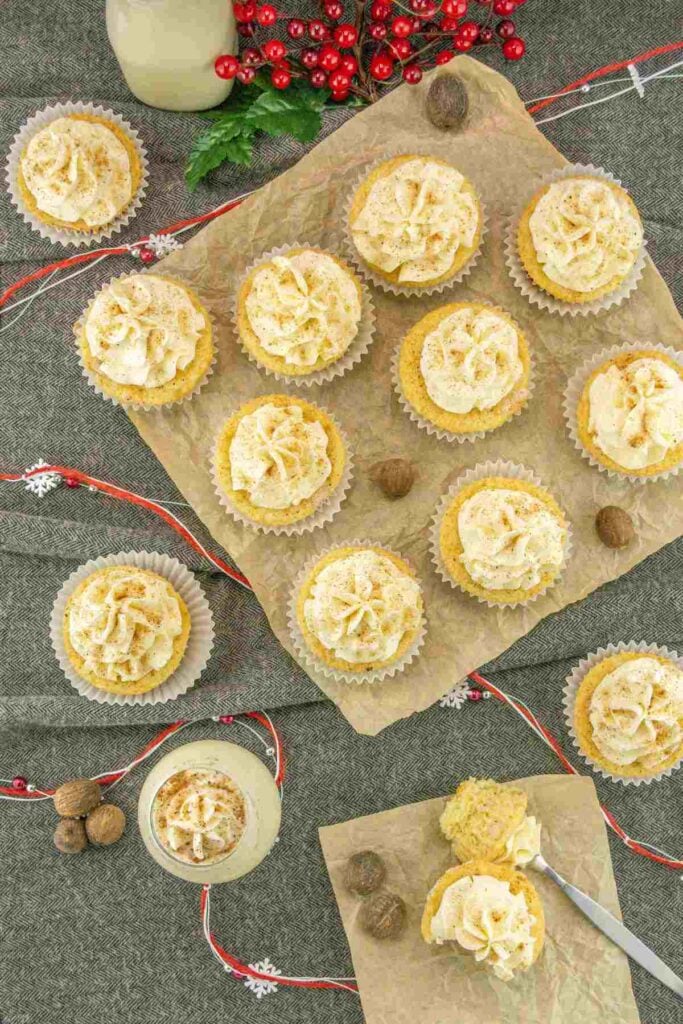 Easy Eggnog Cupcakes With Eggnog Buttercream - Keesha's Kitchen