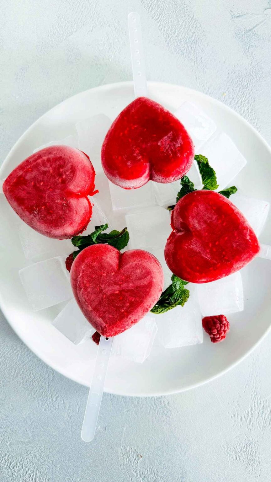 Creamy Raspberry Popsicles