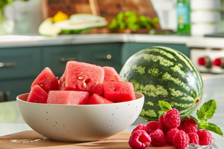 Refreshing Watermelon Raspberry Smoothie - Keesha's Kitchen